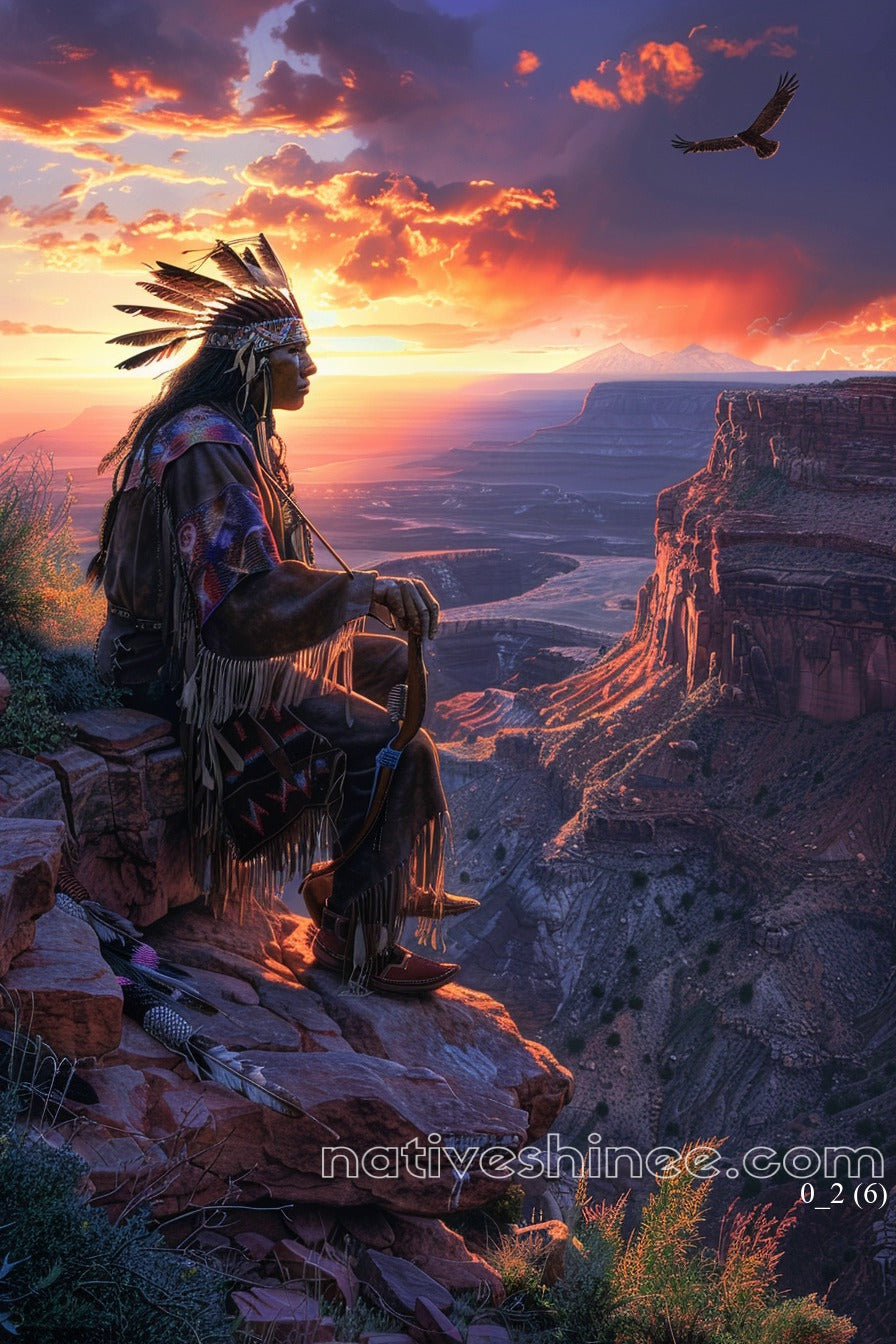 Sunset Spirit Native American Canvas – NativeShinee