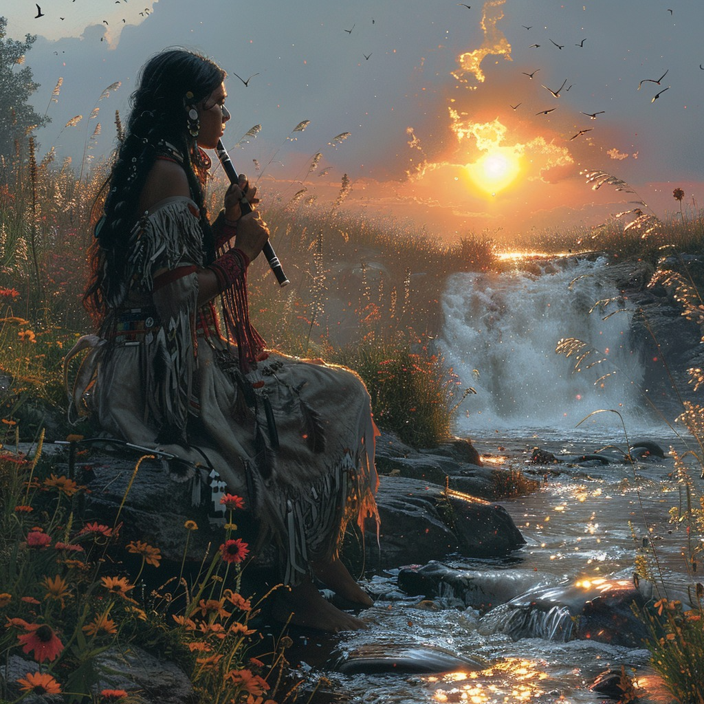 Sunset Symphony of Nature Native American Canvas – NativeShinee