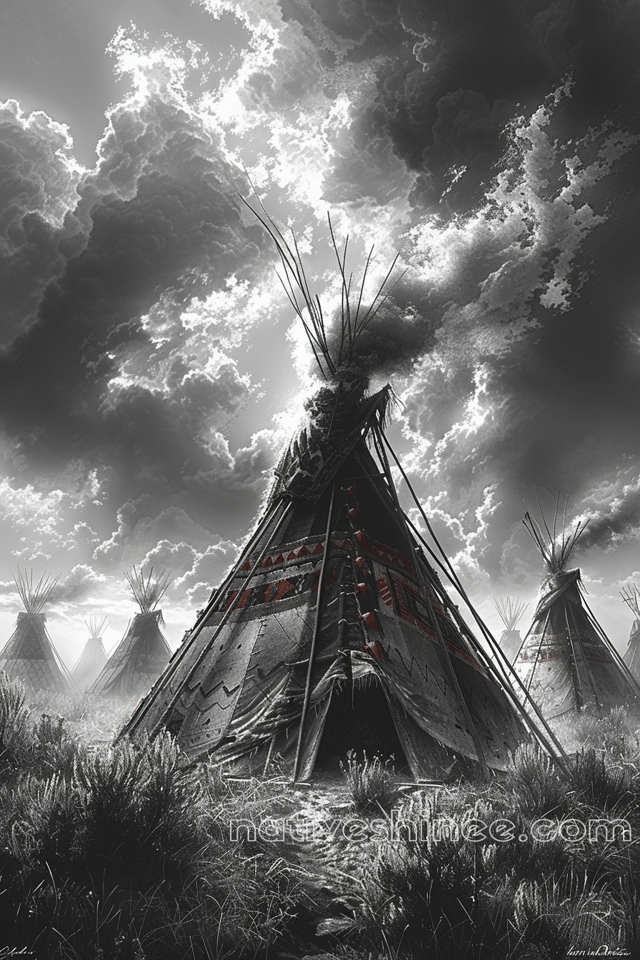 Mystic Riders in the Clouds Native American Horse Canvas – NativeShinee