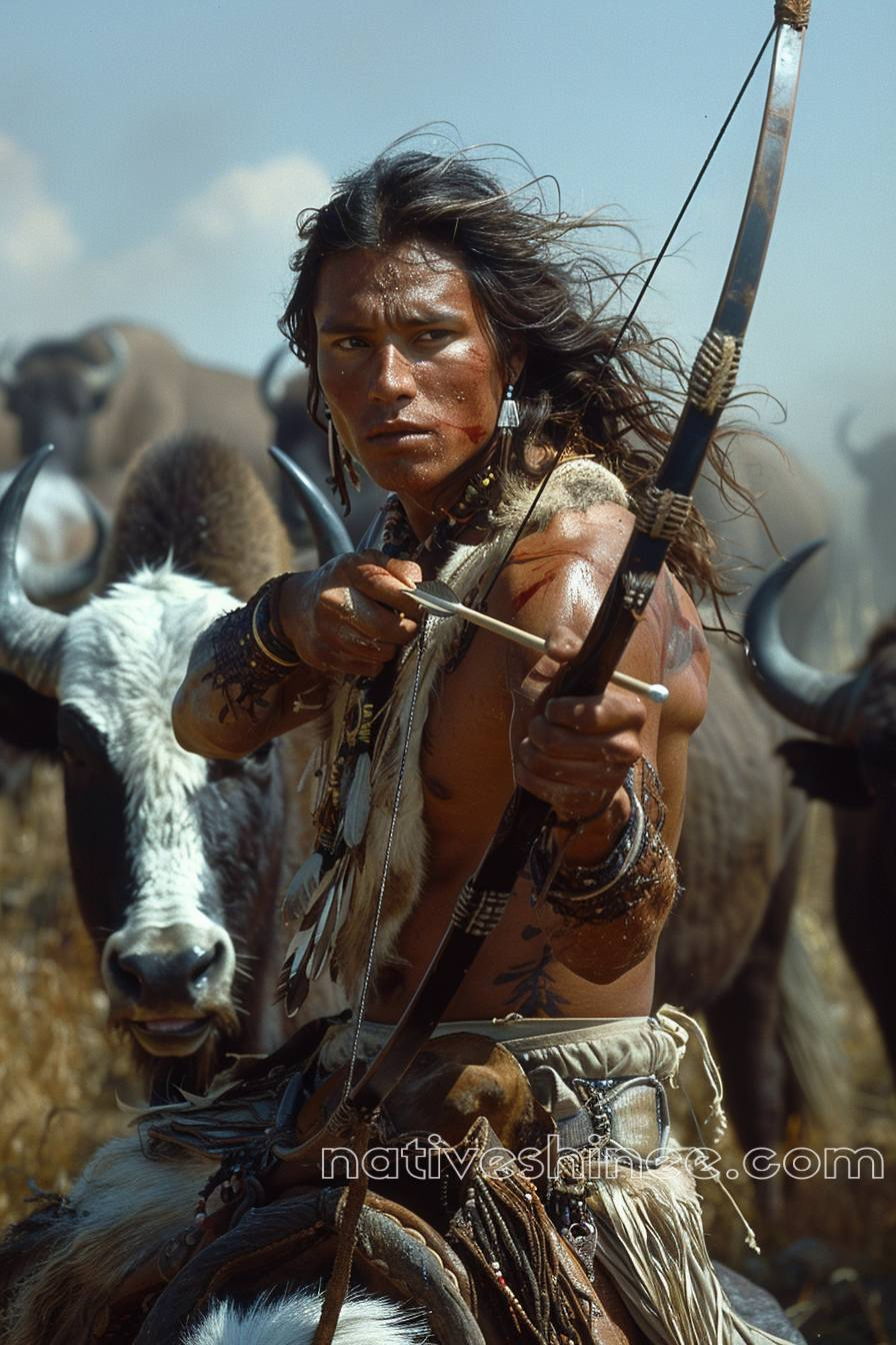 A Native American Hunter's Determination Canvas – NativeShinee