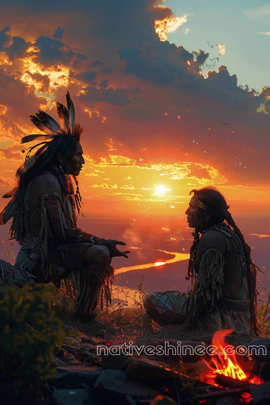 Ancestral Teachings at Dusk Native American Canvas – NativeShinee