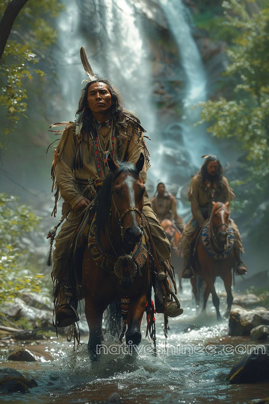 Crossing the Stream to Destiny Native American Horse Canvas – NativeShinee