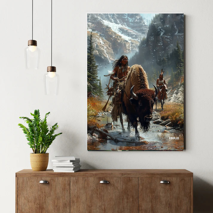 Prayer of the Dusk Buffalo Canvas – NativeShinee