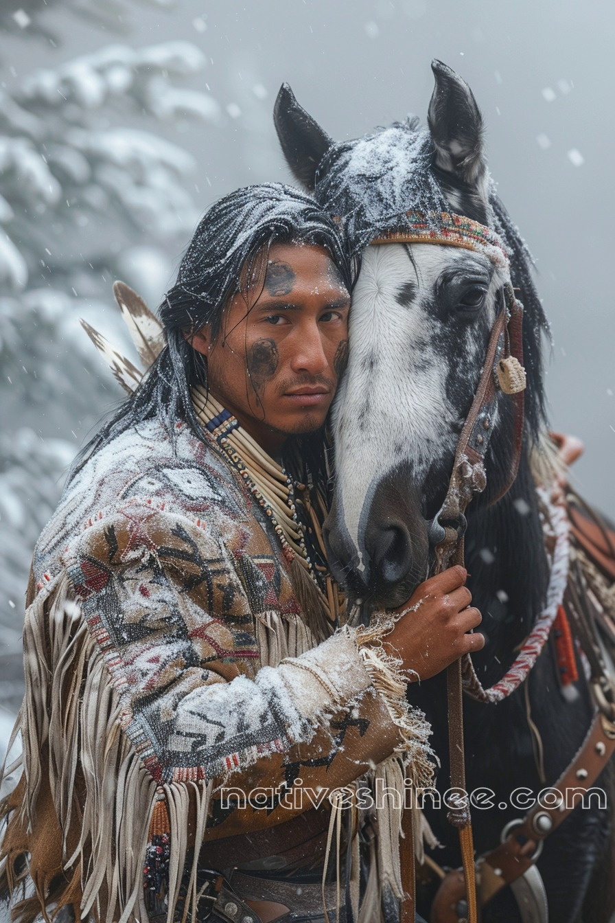 Winter Warriors: Native Spirit and Horse Canvas – NativeShinee