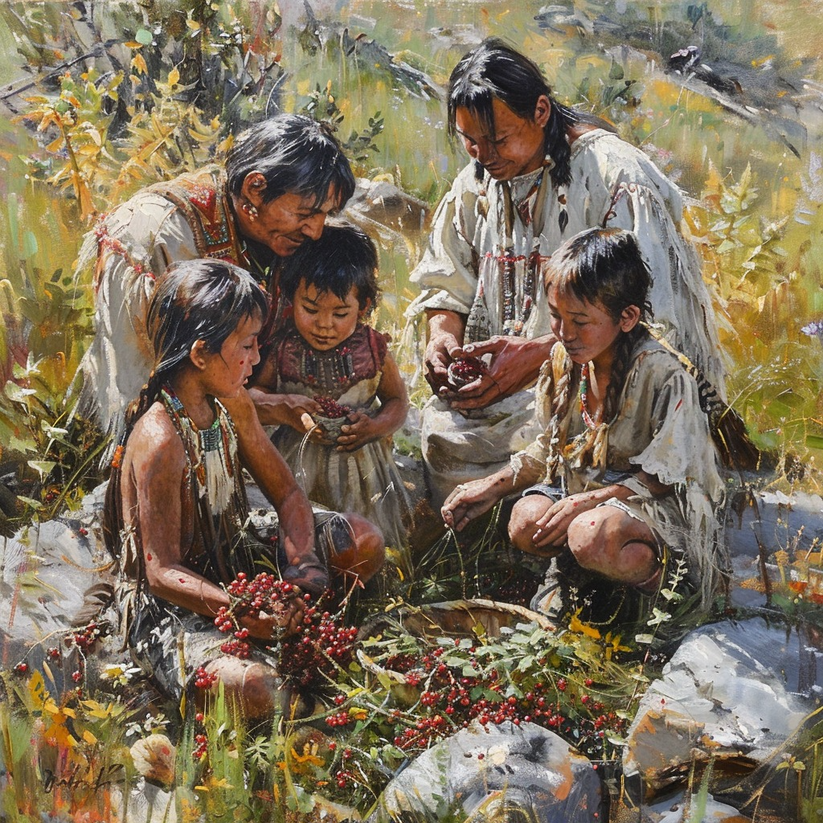 Berry Harvest Native American Canvas – NativeShinee