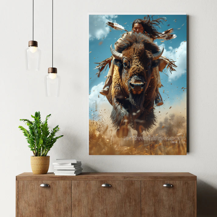 Buffalo Charge Canvas – NativeShinee