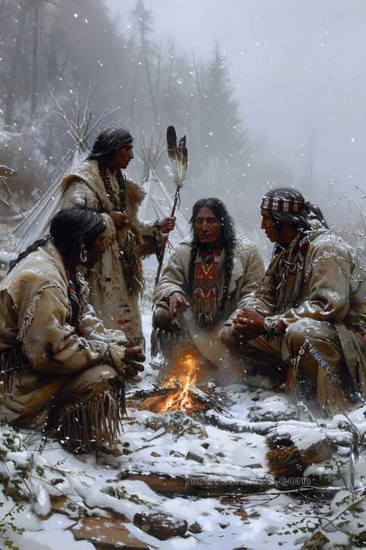 A Circle of Strength in the Heart of Winter Native American Canvas ...