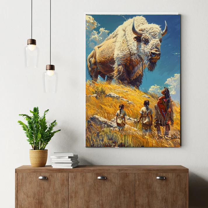 Majesty of the White Buffalo Canvas – NativeShinee