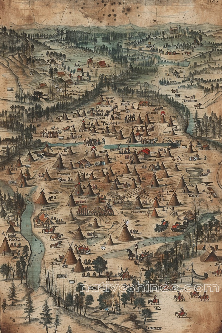 A Map of Native Lands and Life Native American Canvas – NativeShinee