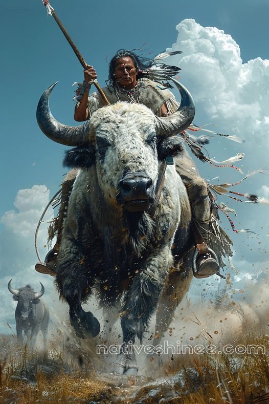 The Warrior’s Ride Native American Bison Canvas – NativeShinee