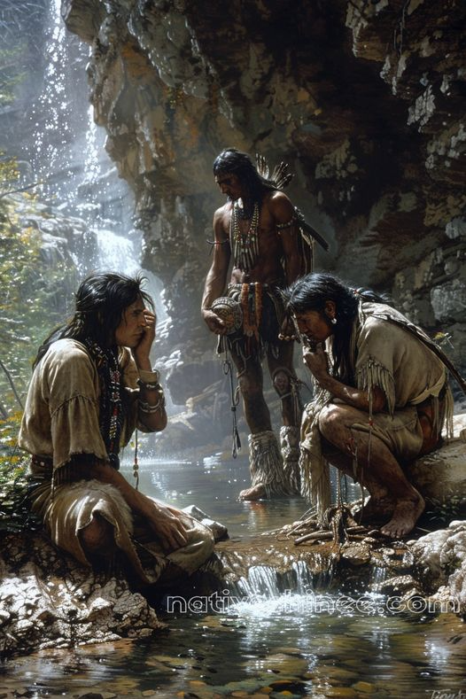 Gathering at the Hidden Falls Native American Canvas – NativeShinee