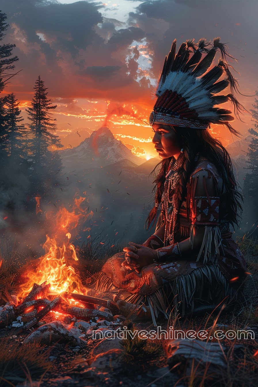 Twilight Contemplation Native American Canvas – NativeShinee