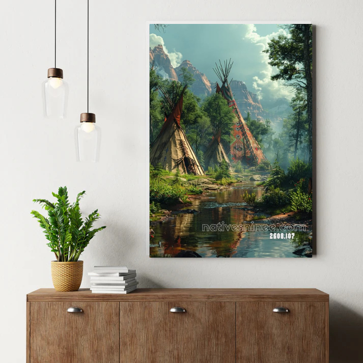 Mountain Tepee Retreat Canvas – NativeShinee