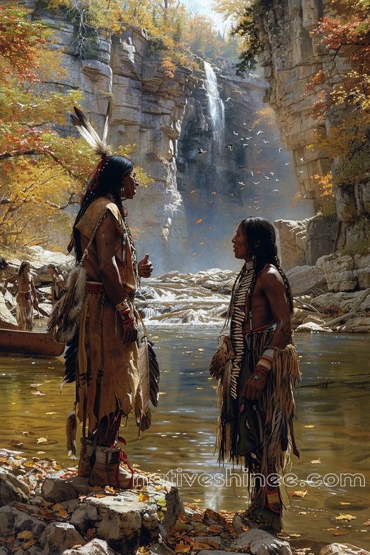 Gathering by the Falls: Wisdom of the Ancestors Native American Canvas ...