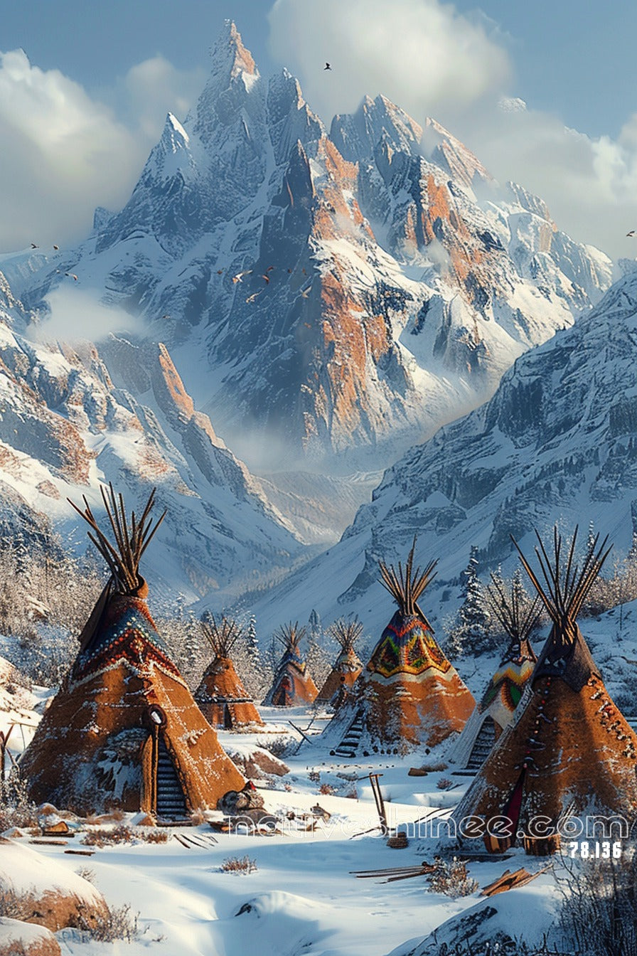 Snow Mountain Native American Canvas – NativeShinee