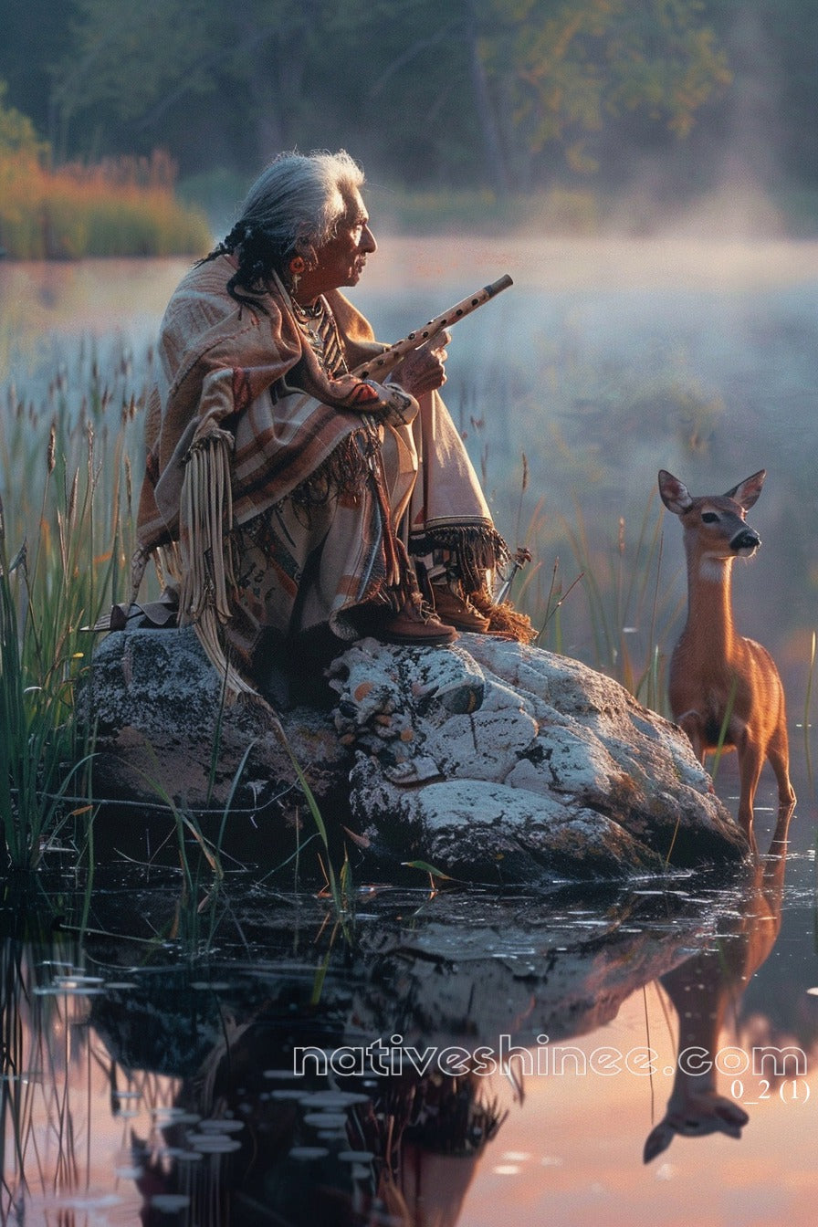 The Flute of Peace – Native American Canvas – NativeShinee