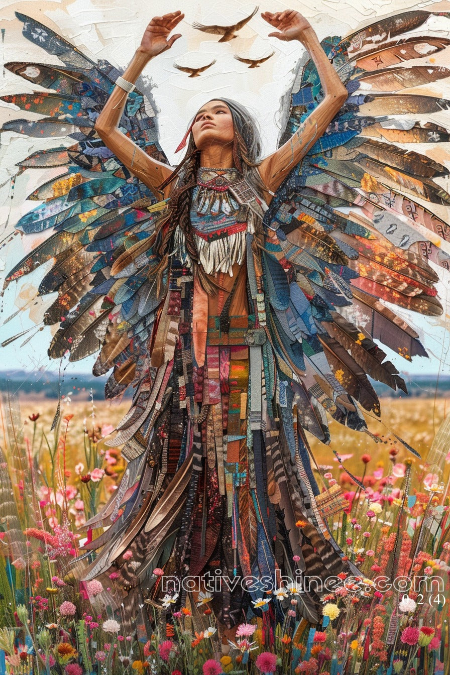 Spirit of Flight: The Feathered Transformation Native American Canvas ...