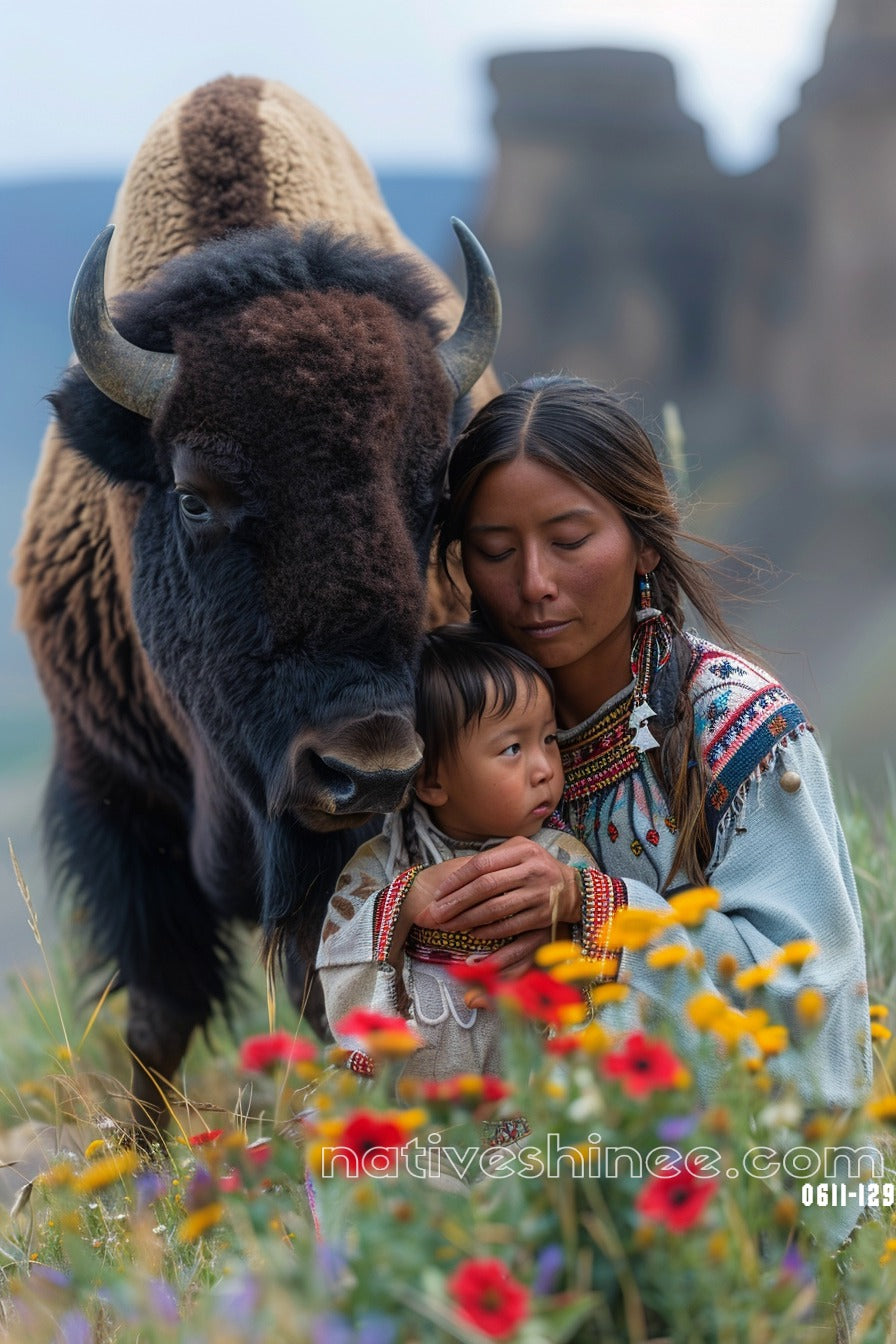 Native American Bison Connection Native American Canvas – NativeShinee