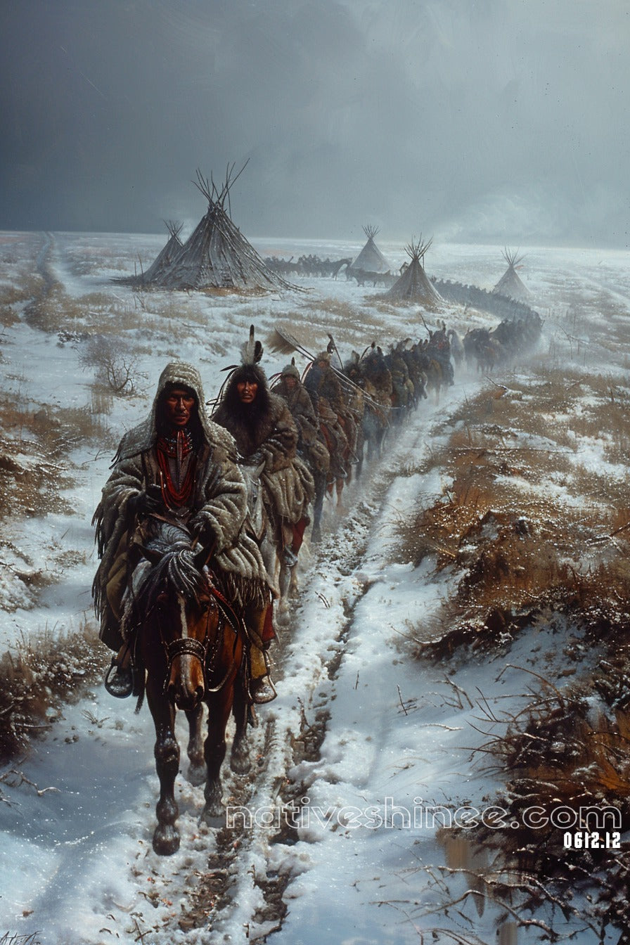 Journey Through the Snow Native American Canvas – NativeShinee
