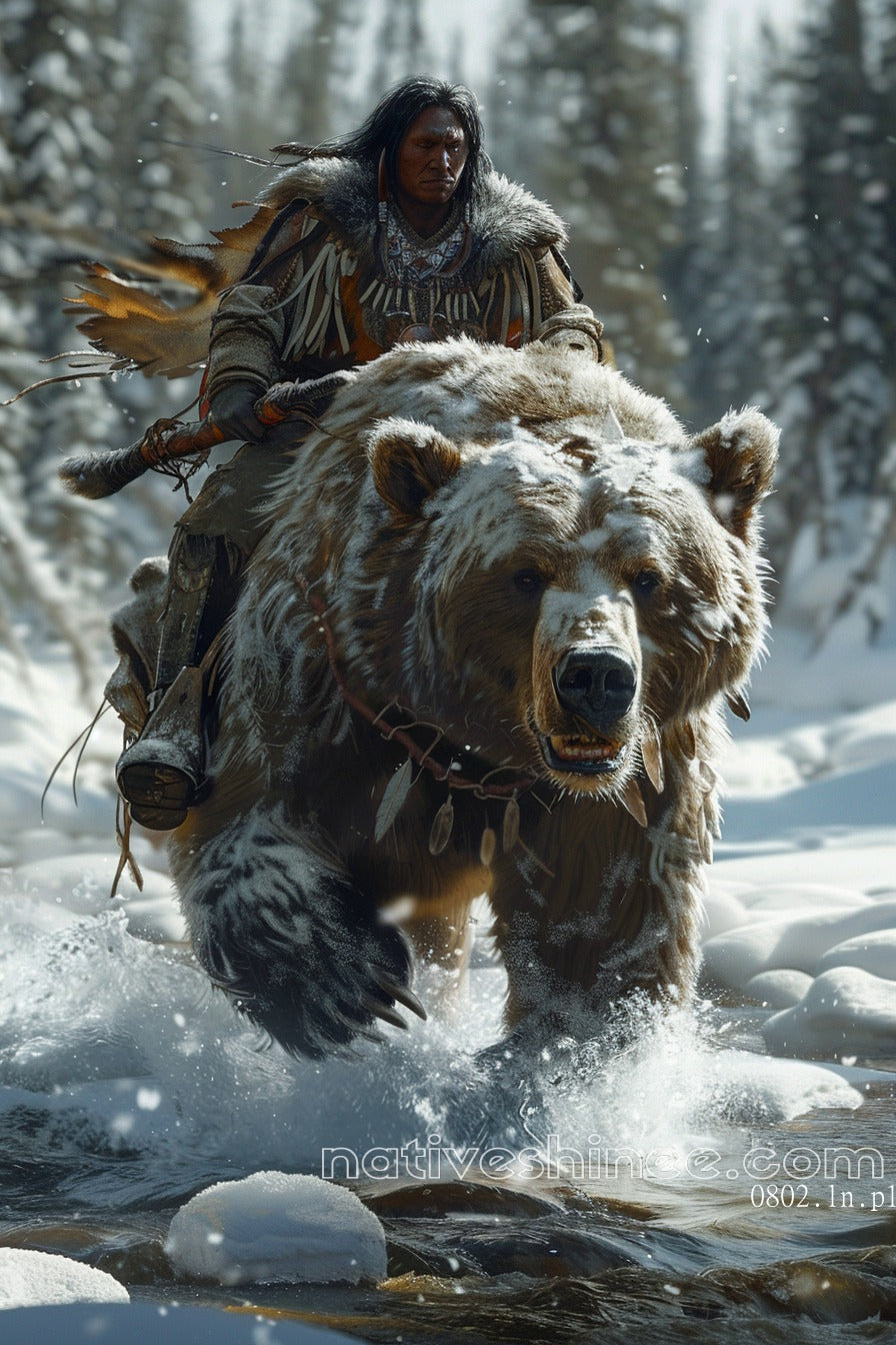 Bear Rider: Native American Canvas – NativeShinee