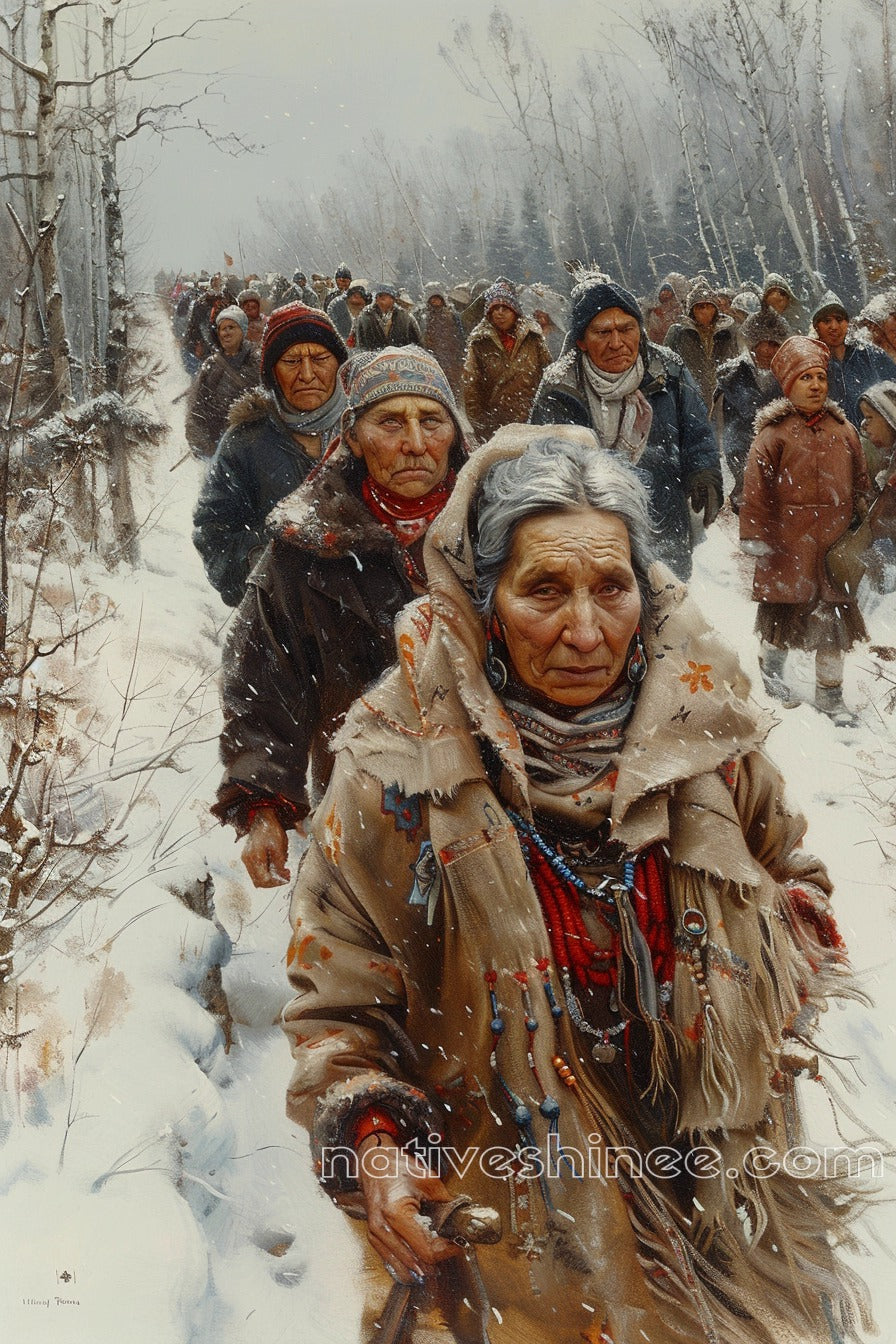 The Long Walk: Cheyenne Exodus Native American Canvas – NativeShinee