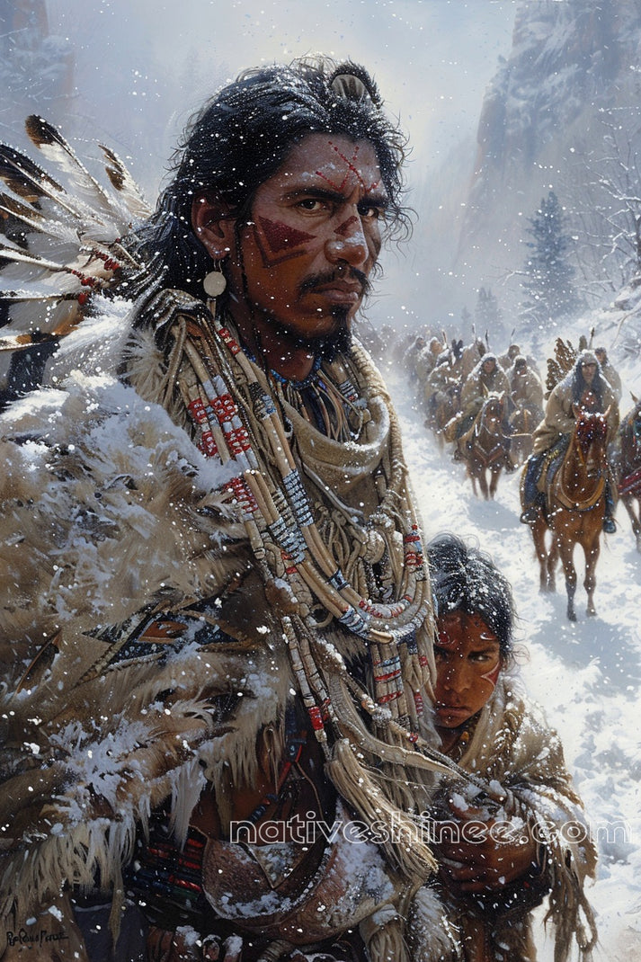 Strength in the Snow: Native American Canvas – NativeShinee