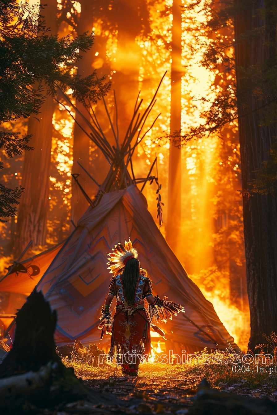 Sunlit Teepee Native American Canvas – NativeShinee