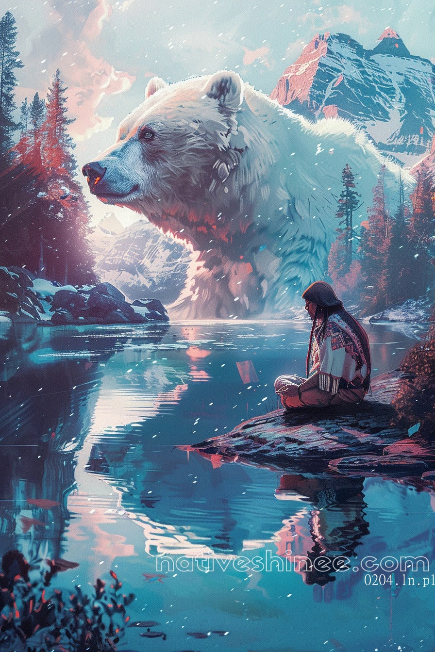 Winter Reflection Native American Canvas – NativeShinee