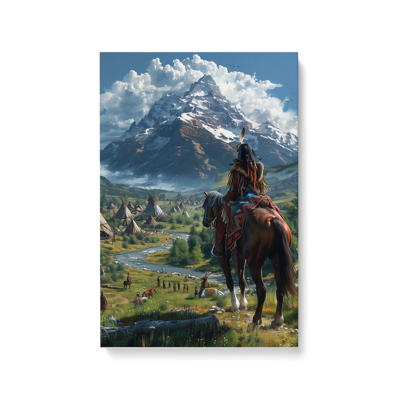 Gaze Upon the Ancestral Grounds Native American Horse Canvas – NativeShinee
