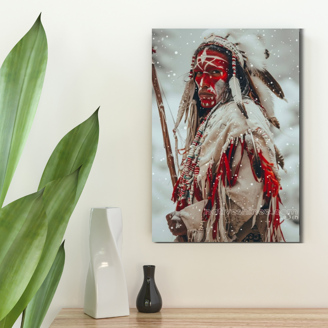 Winter's Warrior Spirit Native American Canvas – NativeShinee