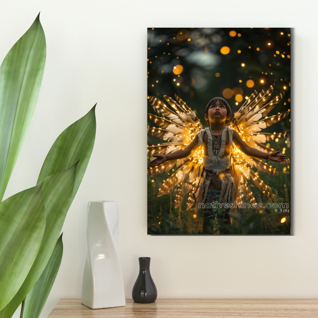 Child of the Firefly Spirits Native American Canvas – NativeShinee
