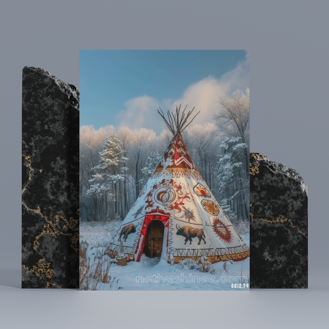 Sanctuary of Winter's Spirit: A Native American Canvas – NativeShinee