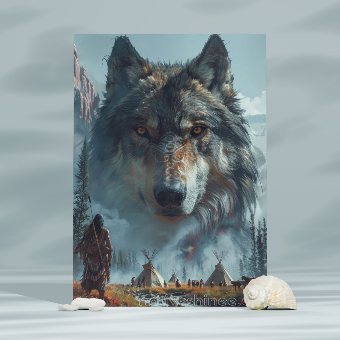 Eyes of the Wolf Native American Canvas – NativeShinee
