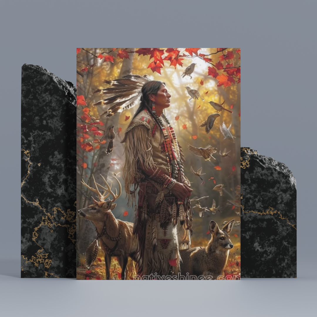 Whispers of the Autumn Forest: A Native American Canvas – NativeShinee