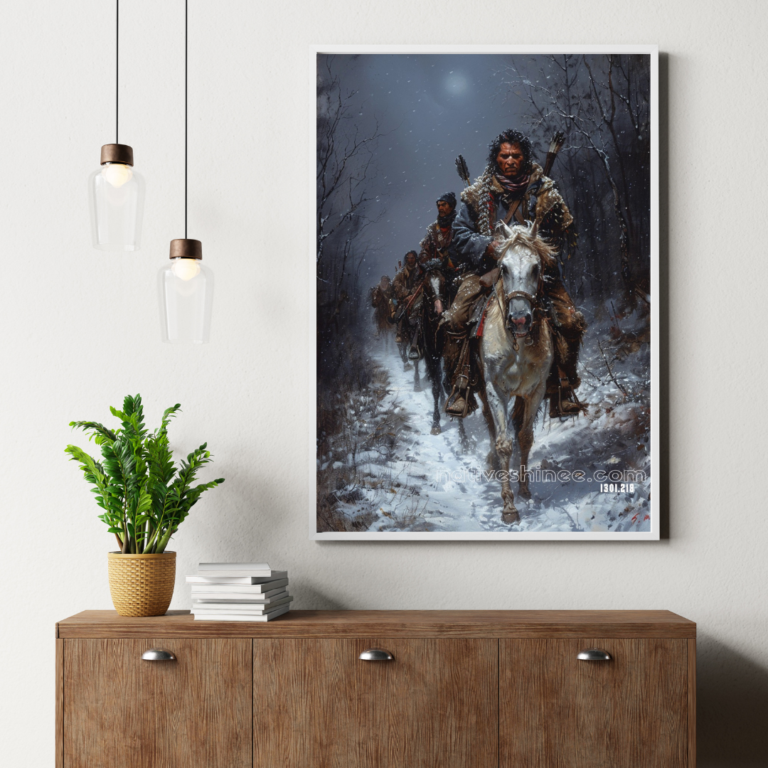 Riders of the Winter Trail Native American Canvas – NativeShinee