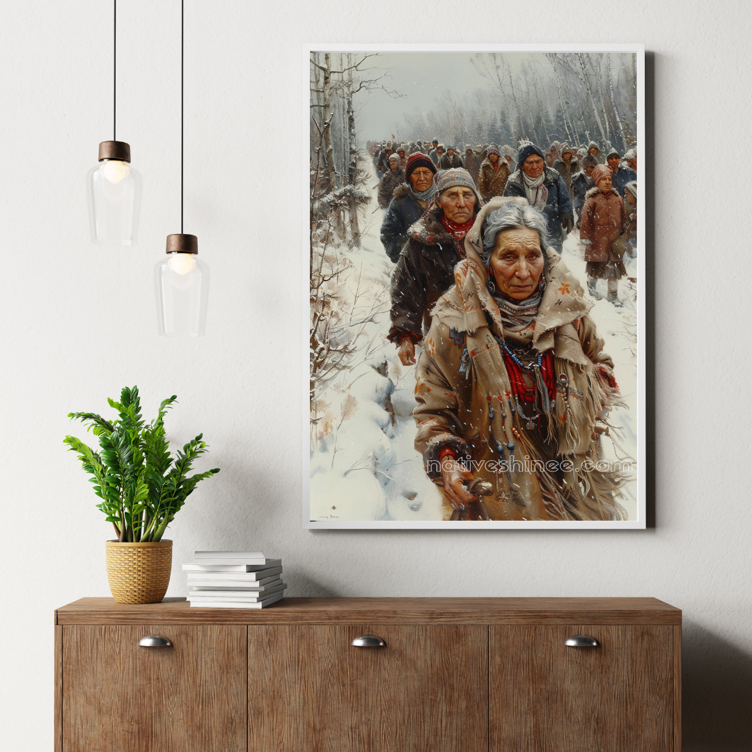 The Long Walk: Cheyenne Exodus Native American Canvas – NativeShinee