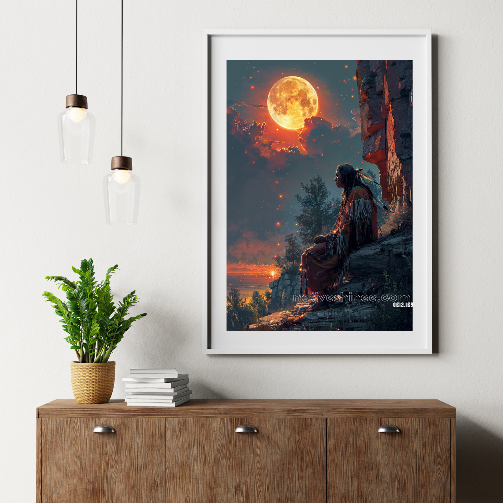 The Silent Watcher: A Warrior's Reflection Native American Canvas ...