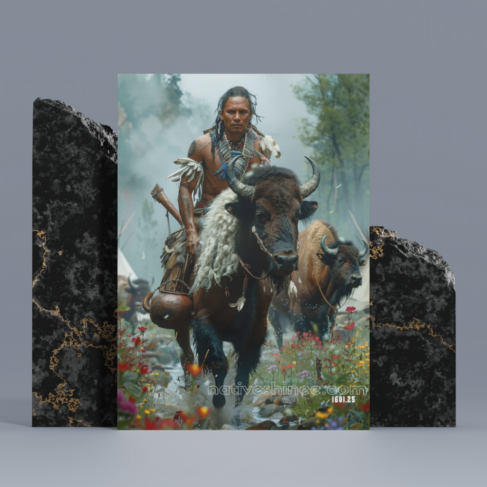 The Spirit of the Buffalo Rider Native American Canvas – NativeShinee