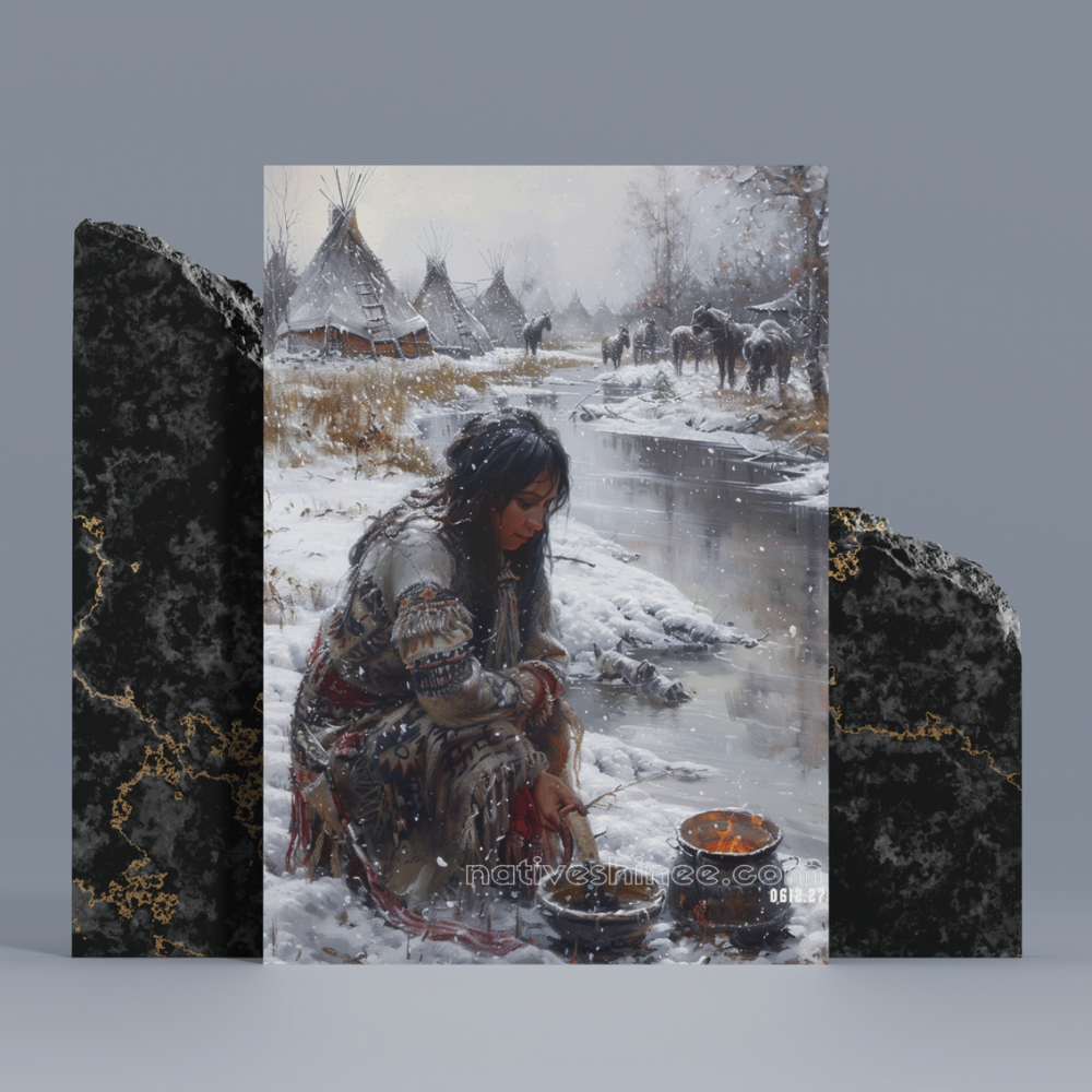 Silence Of The Snow Native American Canvas – NativeShinee