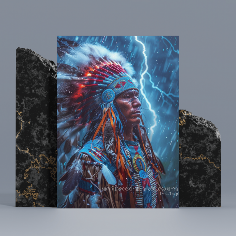 The Thunder Warrior: Native American Canvas – NativeShinee