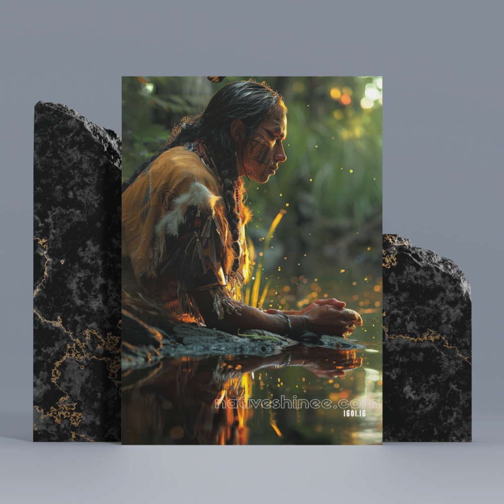 Water Reflection Native American Canvas – NativeShinee
