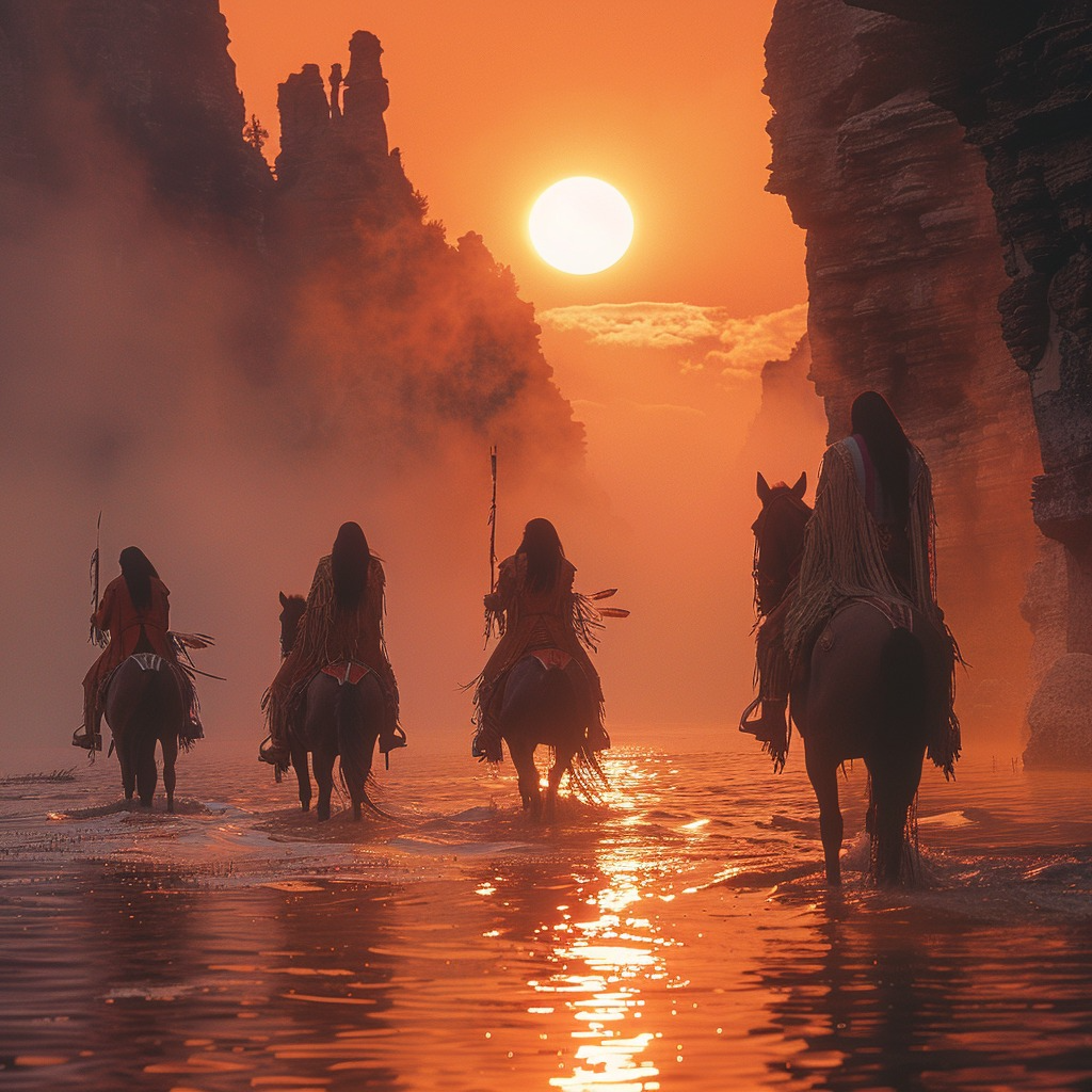 Journey Through Mist and Light Native American Horse Canvas – NativeShinee