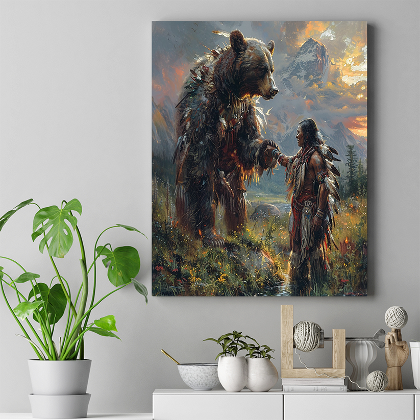 In the Shadow of the Great Bear Native American Canvas – NativeShinee