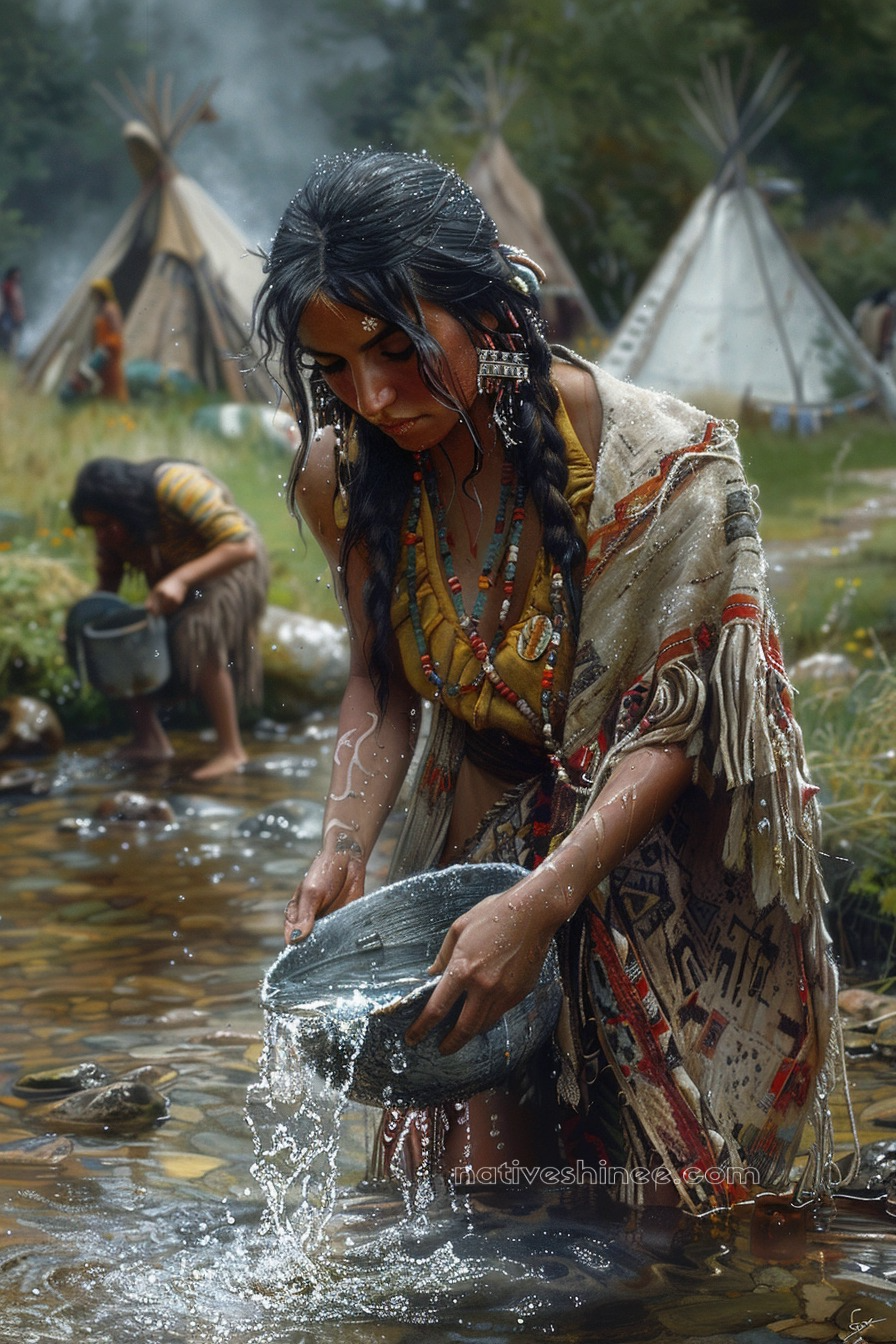 Harmony in the Flowing River Native American Canvas – NativeShinee