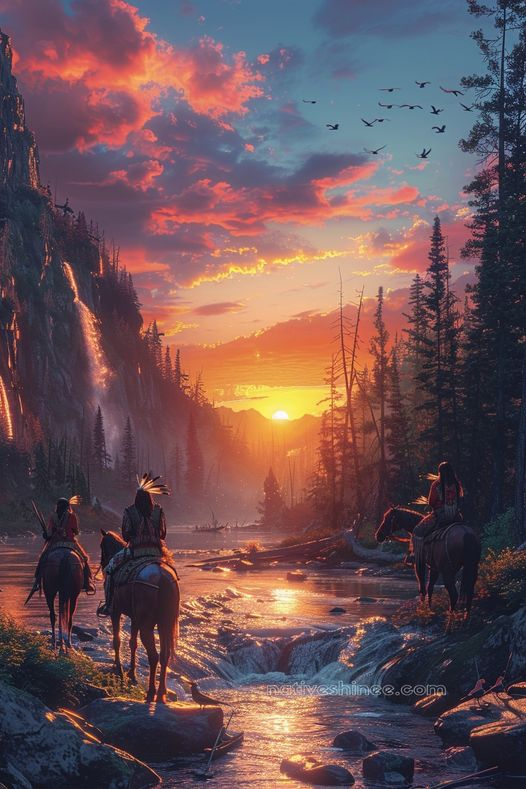 Twilight Over Ancestral Waters Native American Horse Canvas – NativeShinee