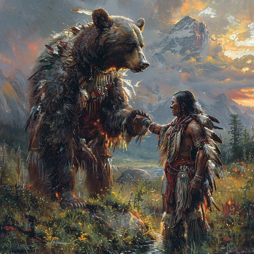 In the Shadow of the Great Bear Native American Canvas – NativeShinee