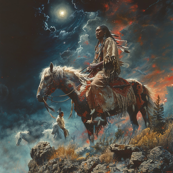 Warriors of the Twilight Native American Horse Canvas – NativeShinee
