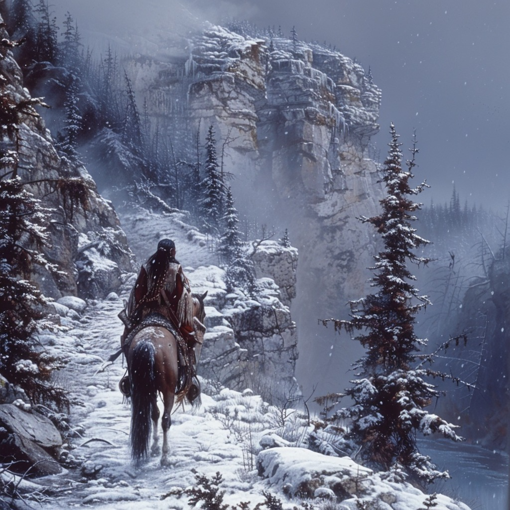 Path of the Lone Traveler Native American Horse Canvas – NativeShinee