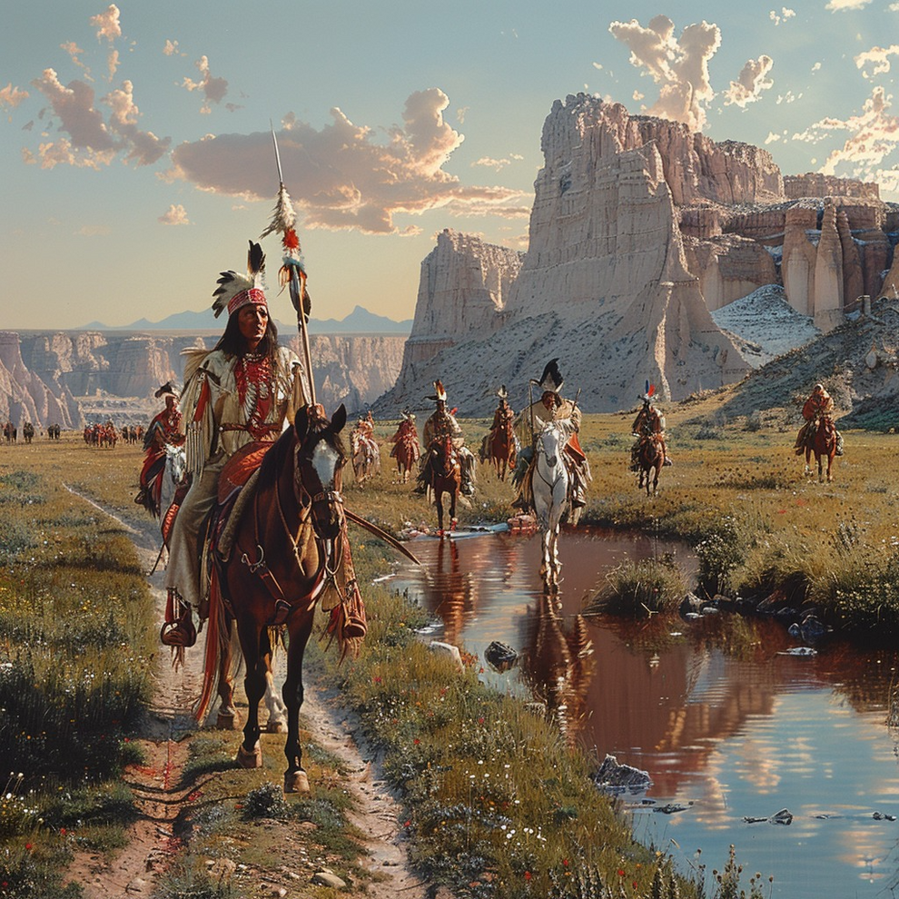 Pathway to the Ancestors Native American Horse Canvas – NativeShinee