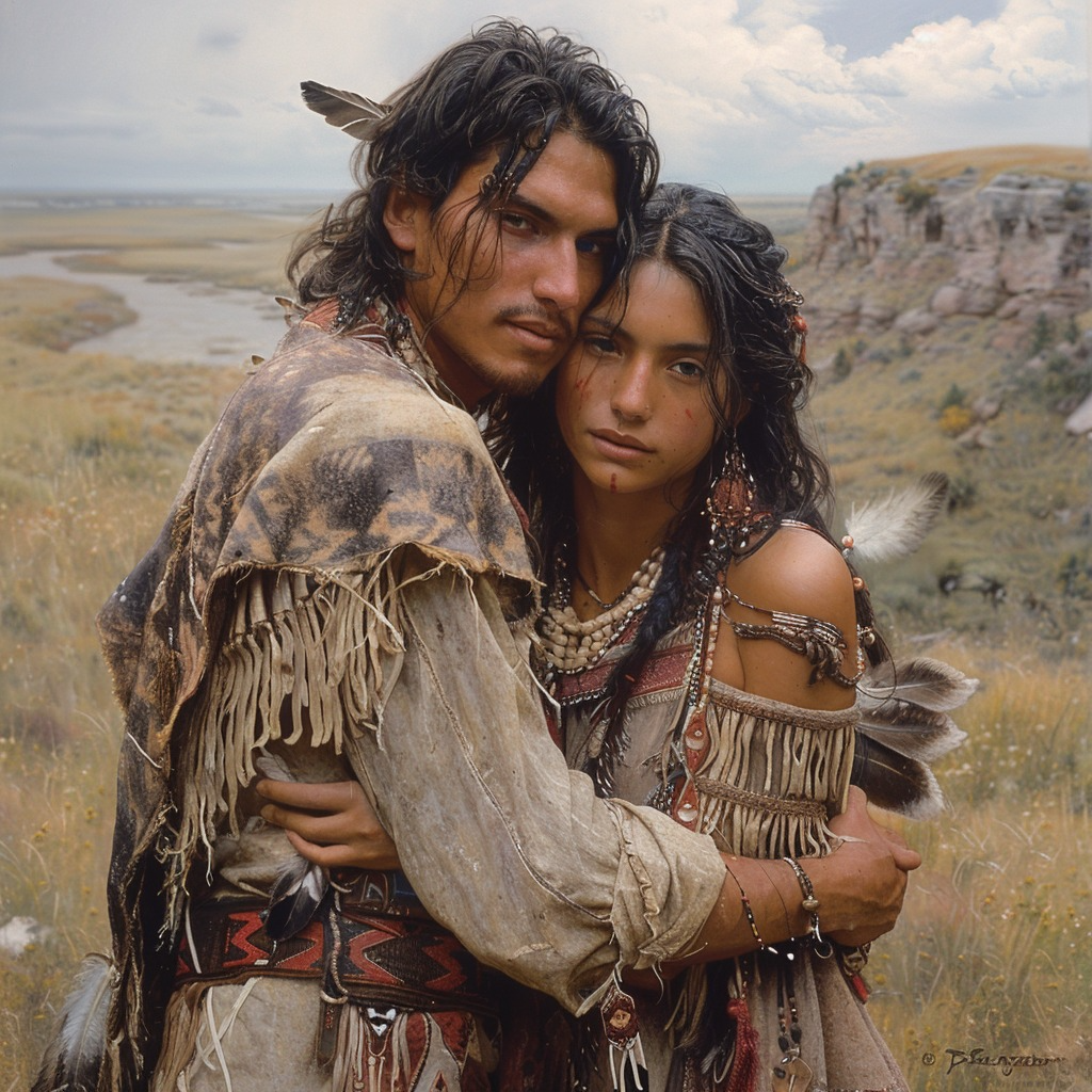 Heartbeat of Tradition Native American Couples Canvas – NativeShinee